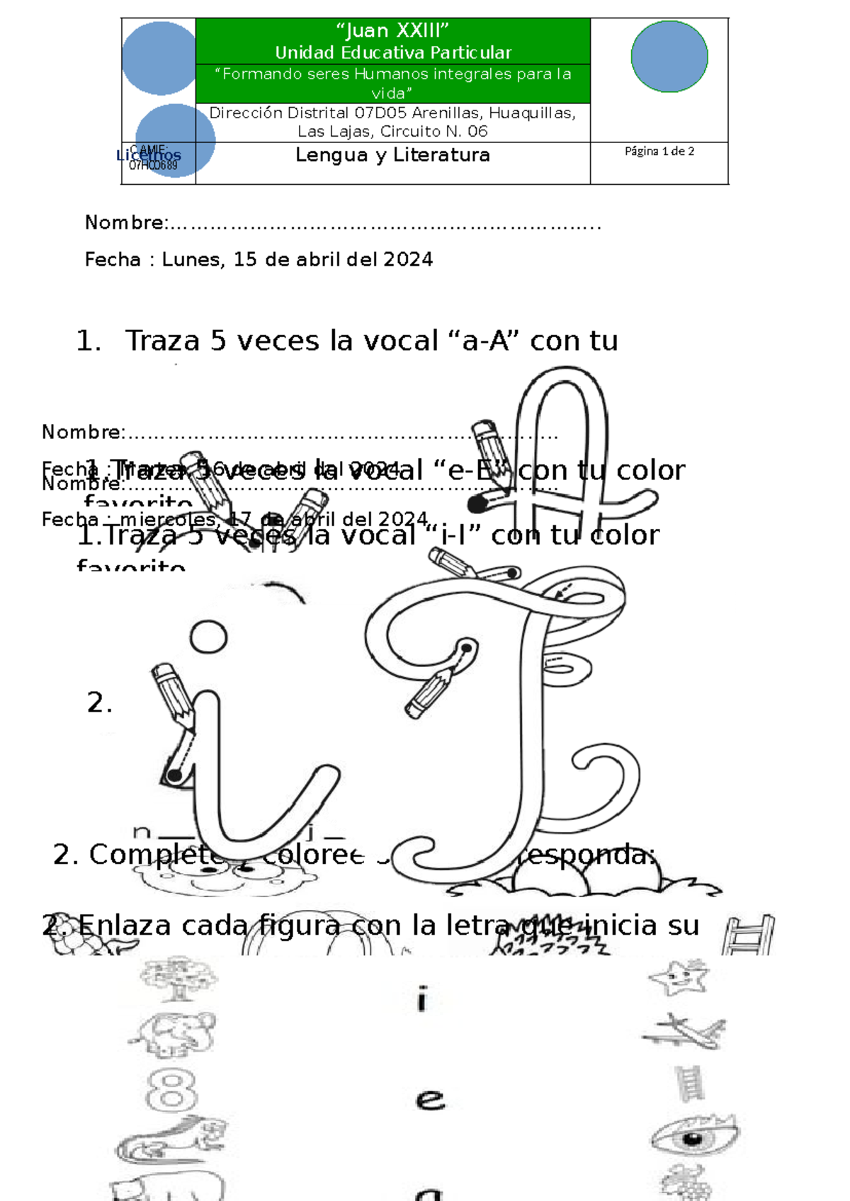 Deber MICA Vocales 2DA Semana - - Studocu