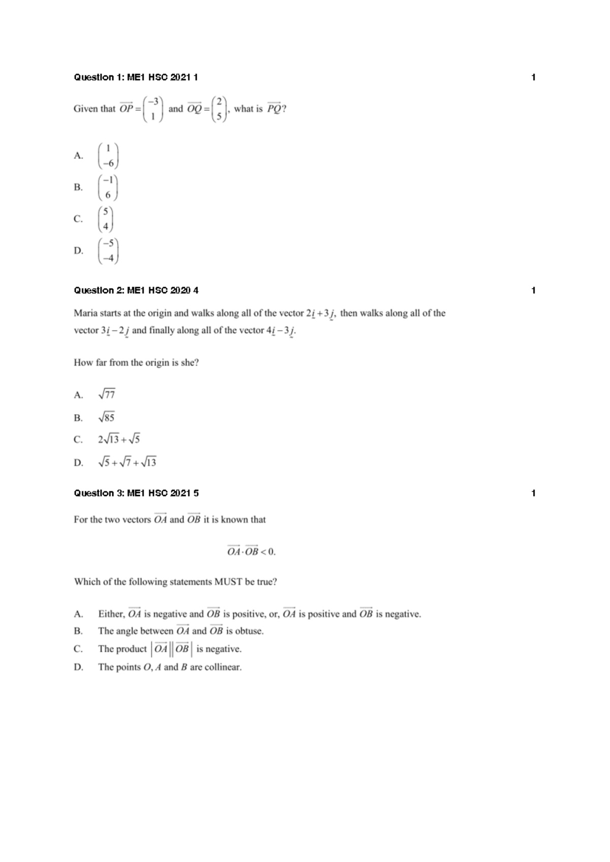 Maths Extension 1 HSC Exam Solutions (2020-2022) - Studocu