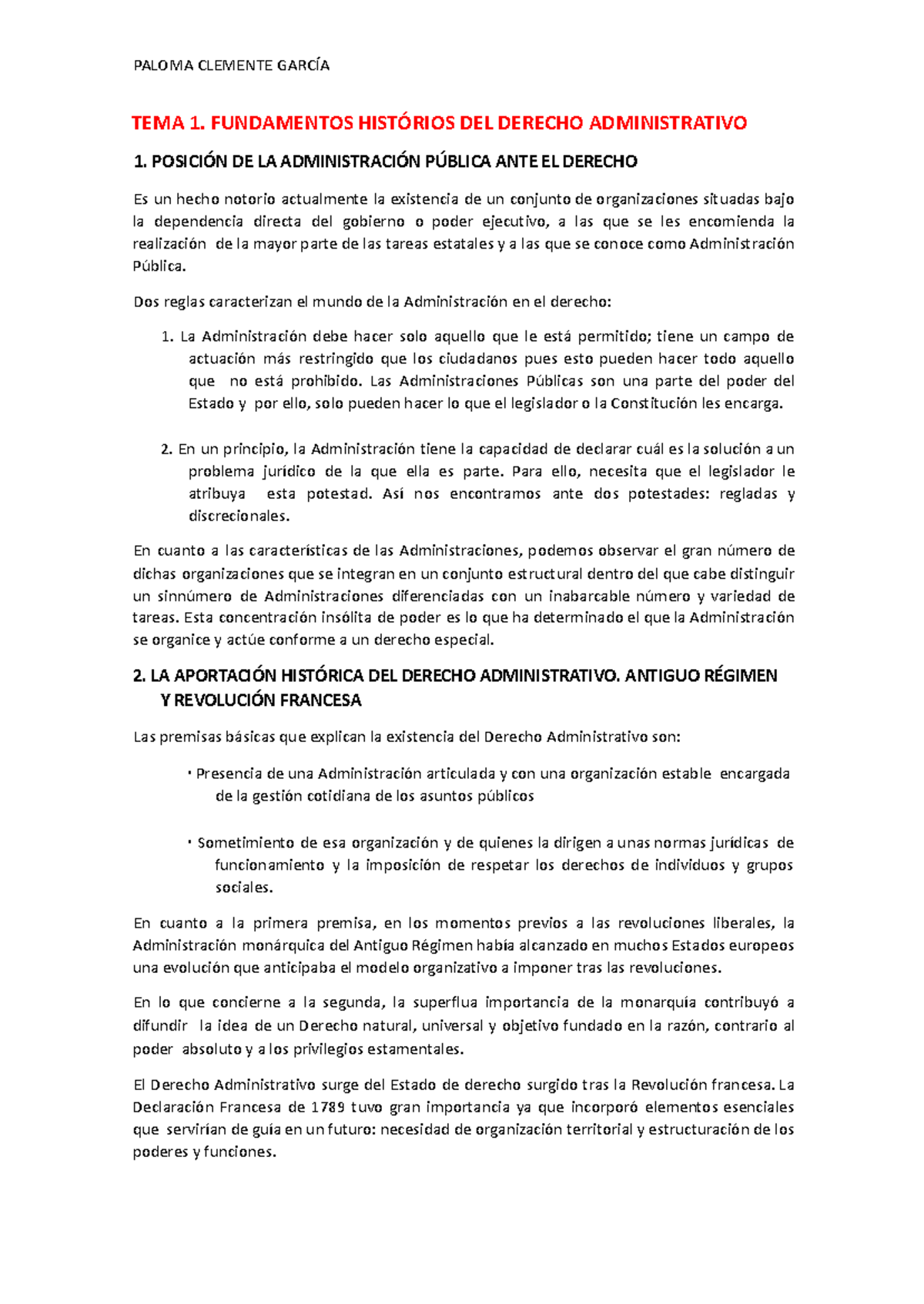 Apuntes de Derecho Administrativo: Fundamentos y Estructura - Studocu