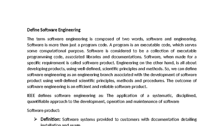 Software Engineering Overview (Module-1) - Studocu