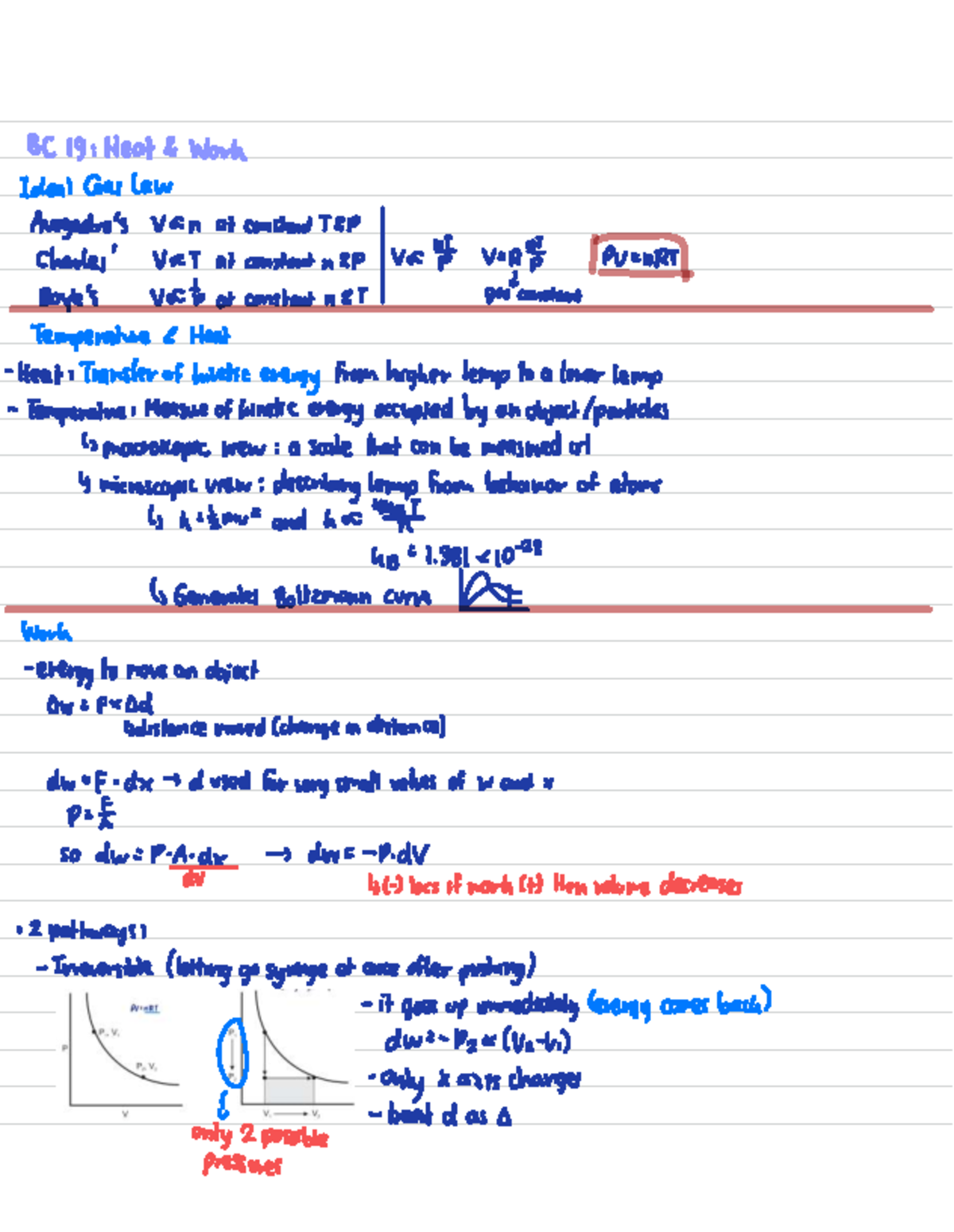 Thermodynamics Lecture Notes for BC 19-23: Key Concepts and Principles ...