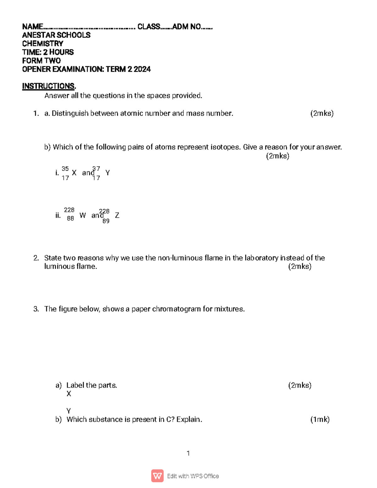 Chemistry F2 Term 2 Exam Revision Questions - Studocu