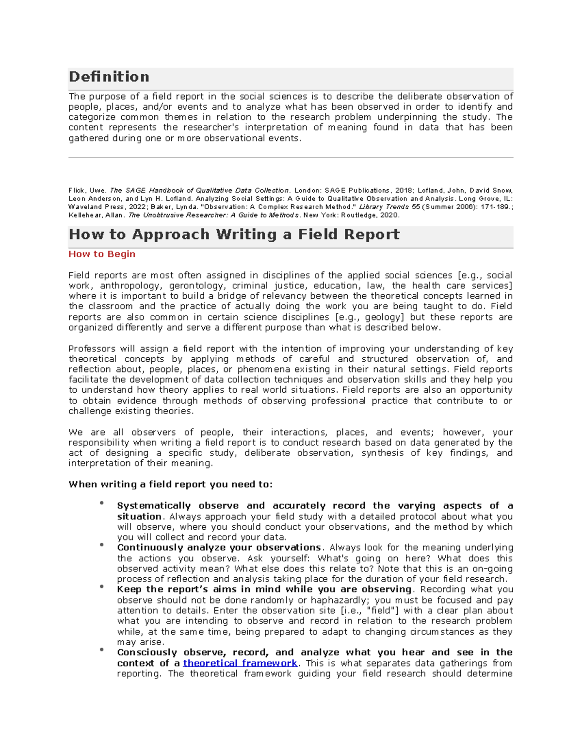 Writing a Field Report: A Comprehensive Guide for PSY 330 - Studocu