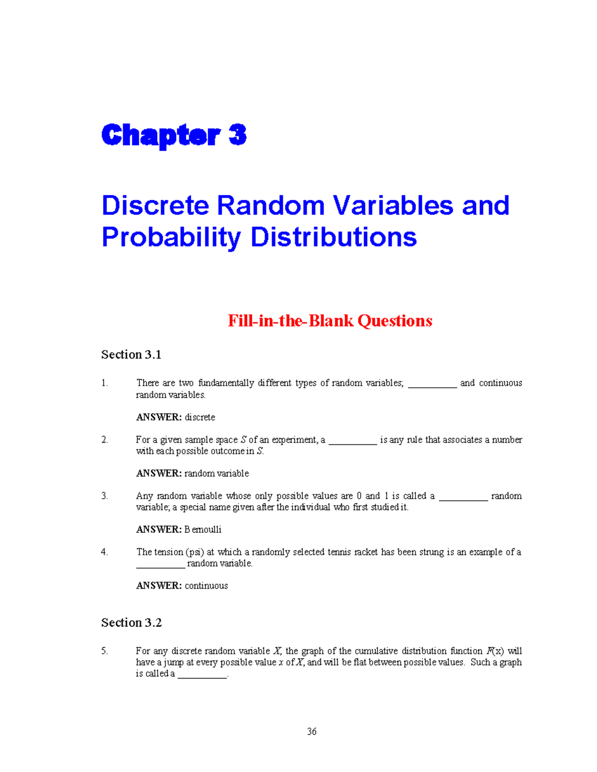 Chapter 3: Discrete Random Variables & Probability Distributions ...