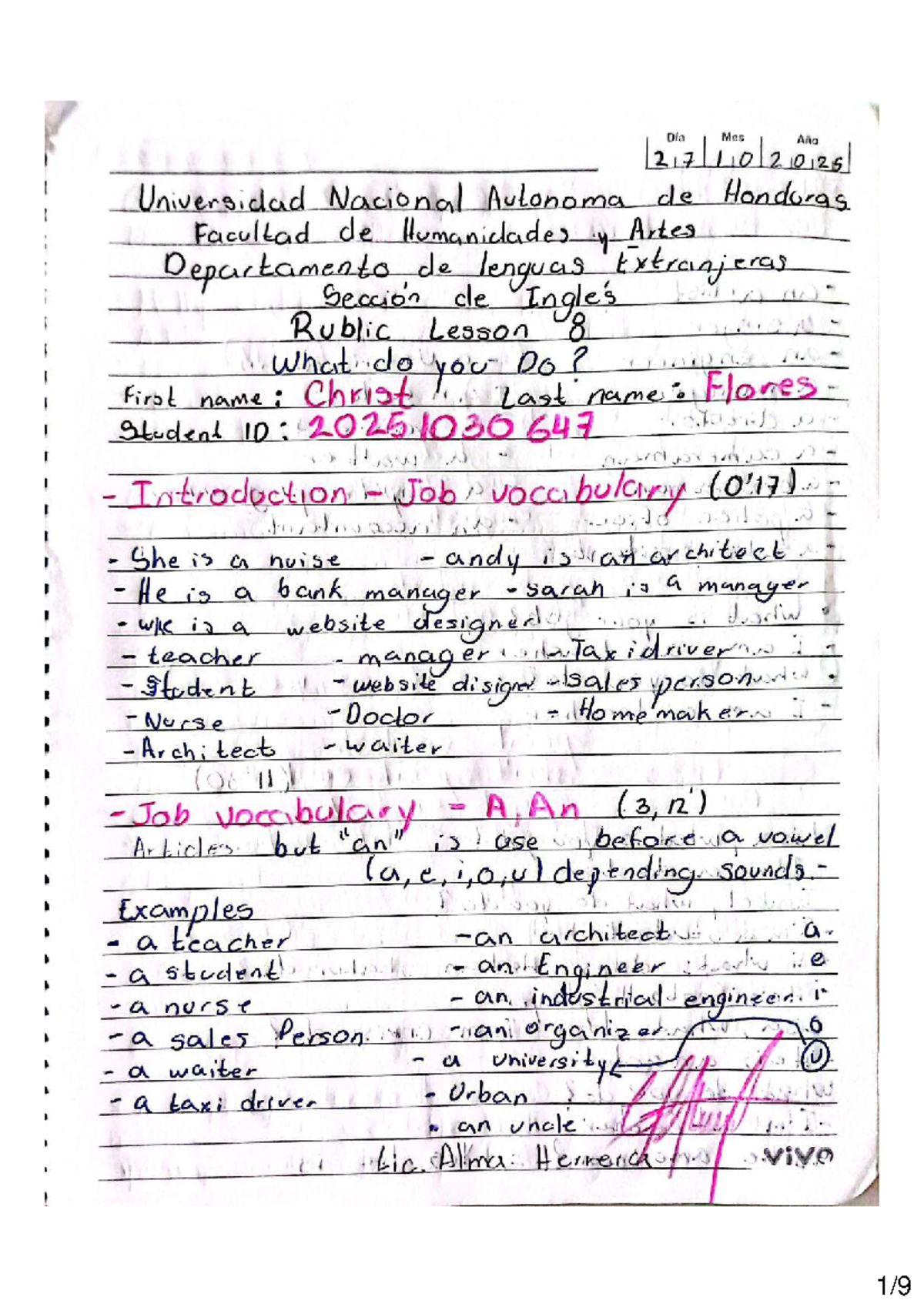 U2T4a29 - Lesson 8: Job Vocabulary and Simple Present Tense - Studocu