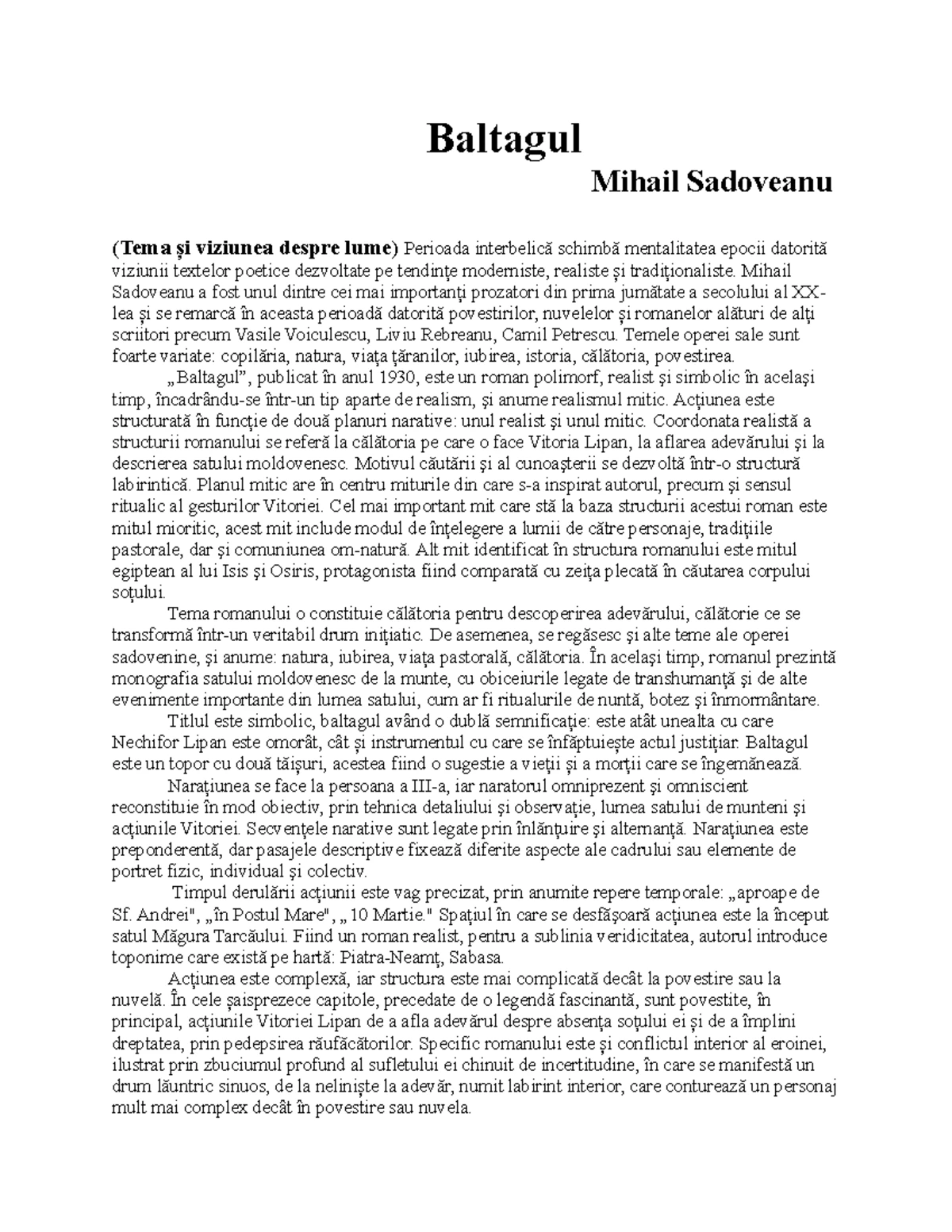 Eseuri bacalaureat - „MOARA CU NOROC” – IOAN SLAVICI Realismul este ...