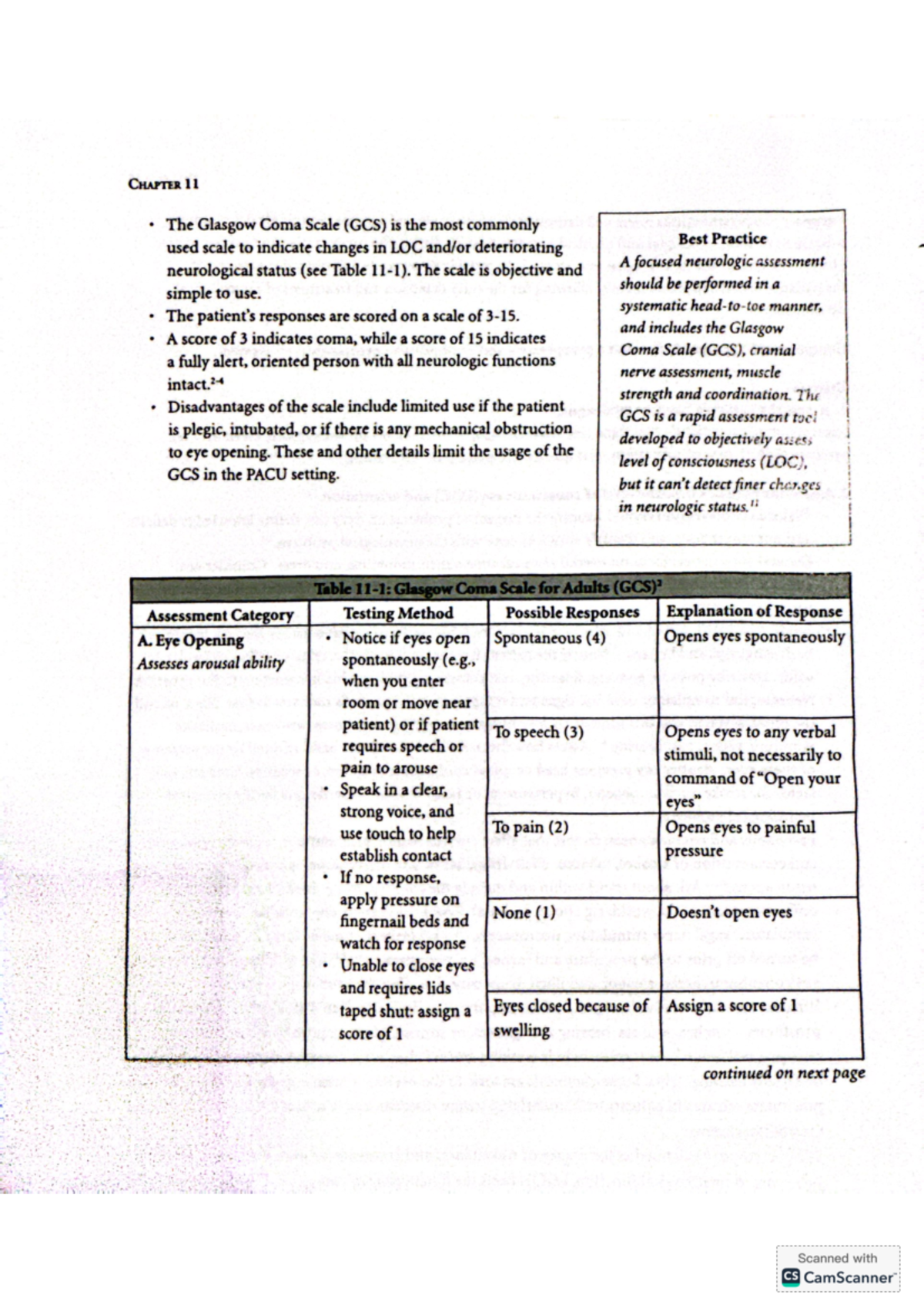 Glasgow Coma Scale (GCS) Overview and Assessment Techniques - Studocu