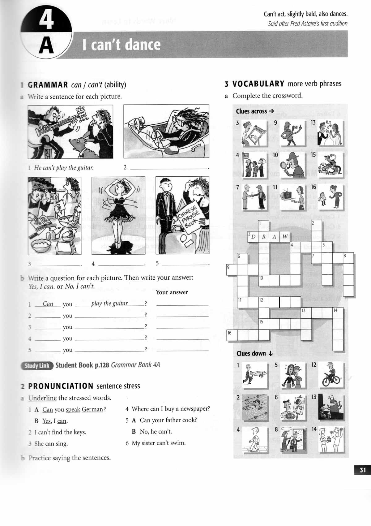 Workbook 4 - 4A: Grammar & Vocabulary Exercises on Ability - Studocu