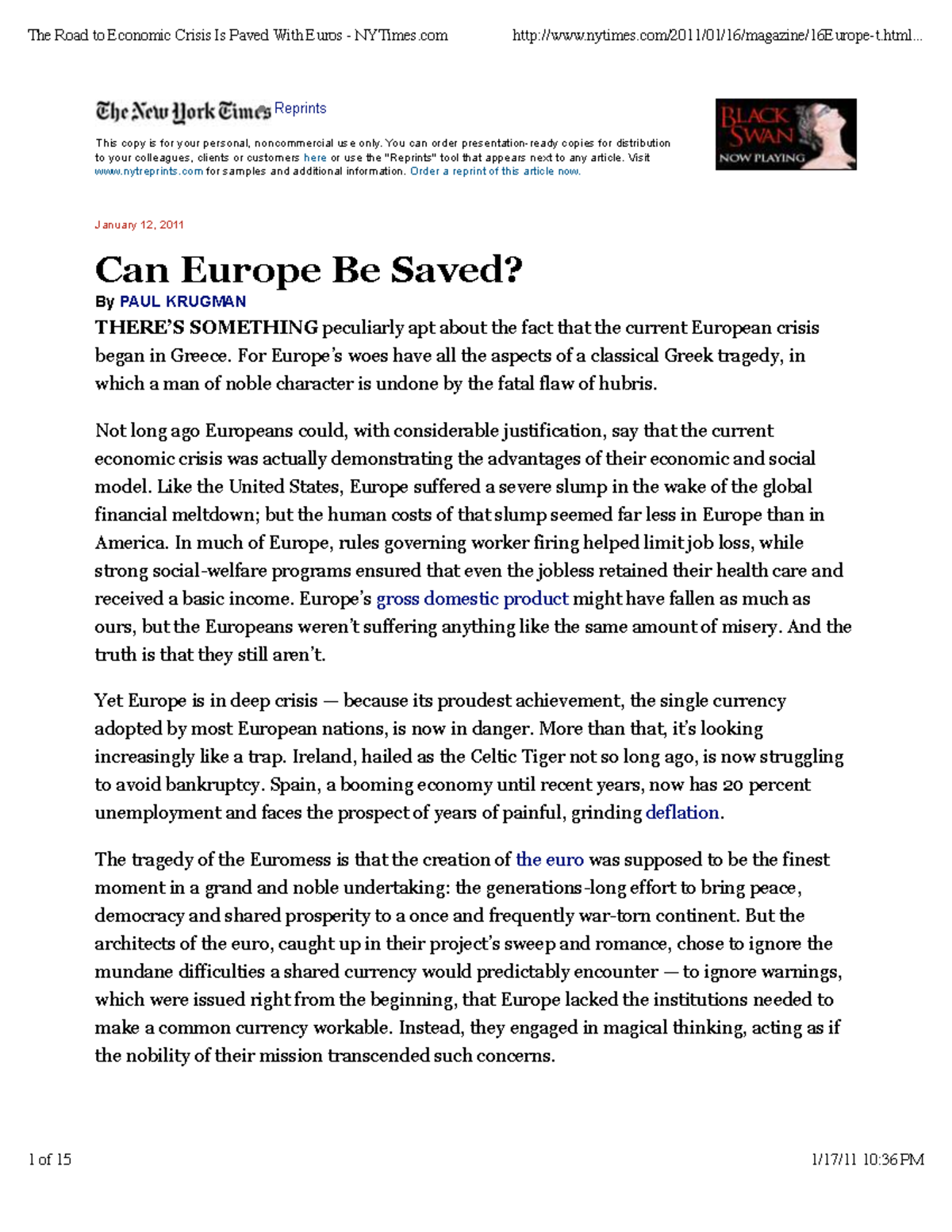 Crisis and Unity: Analyzing the Euro's Impact on Europe - ECON 101 ...