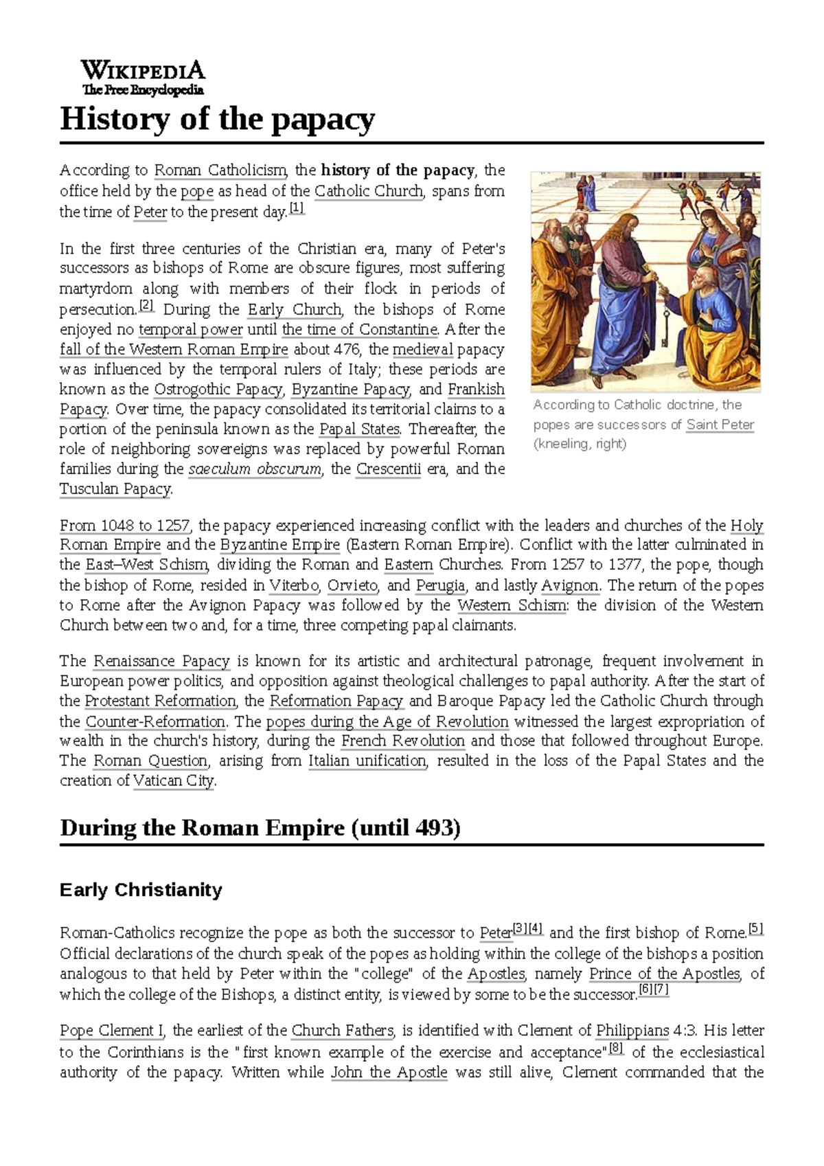 History of the Papacy: From Peter to Modern Times (HIST 215) - Studocu