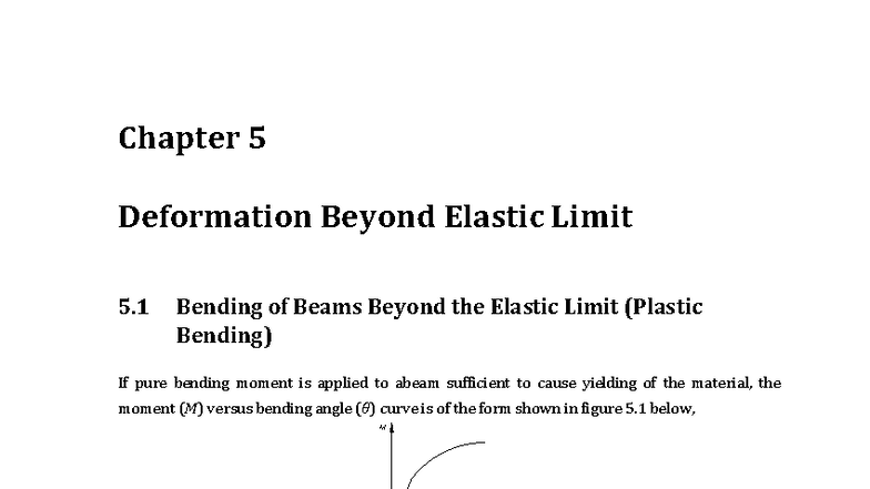 Chapter 5: Bending Beyond Elastic Limit in Beams (ENG 101) - Studocu