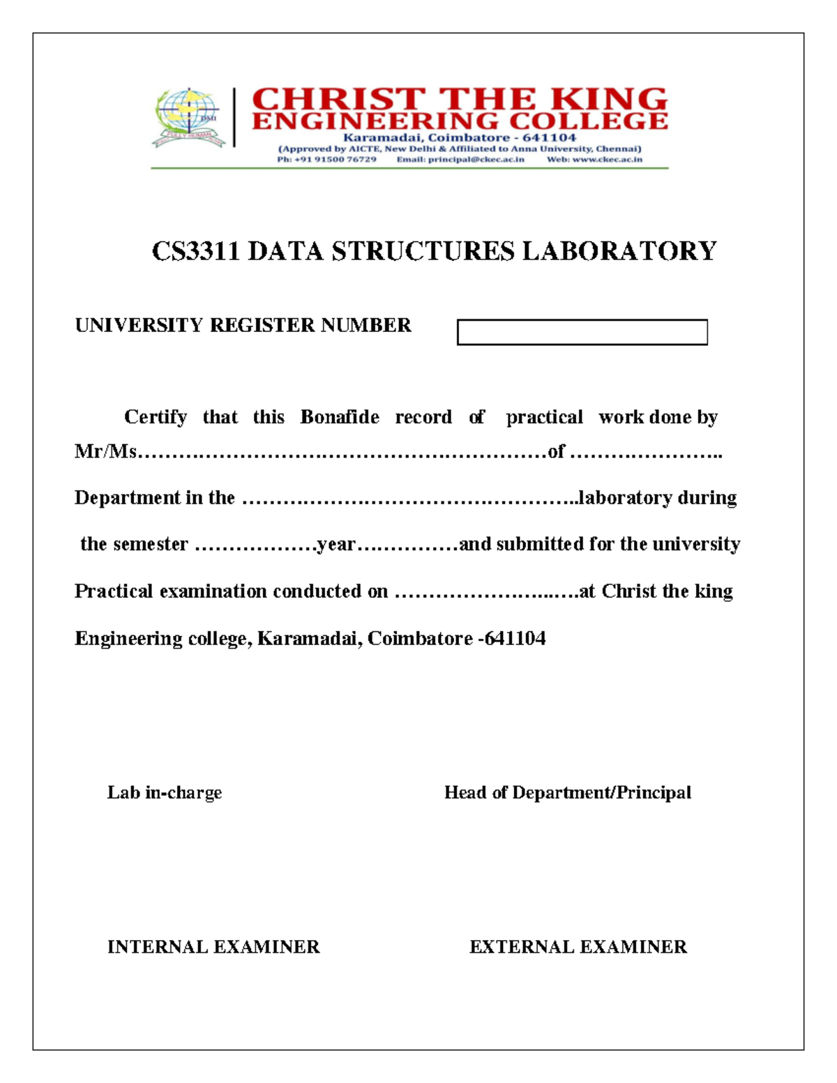 CS3311 Data Structures Lab Manual: Practical Implementations in C - Studocu
