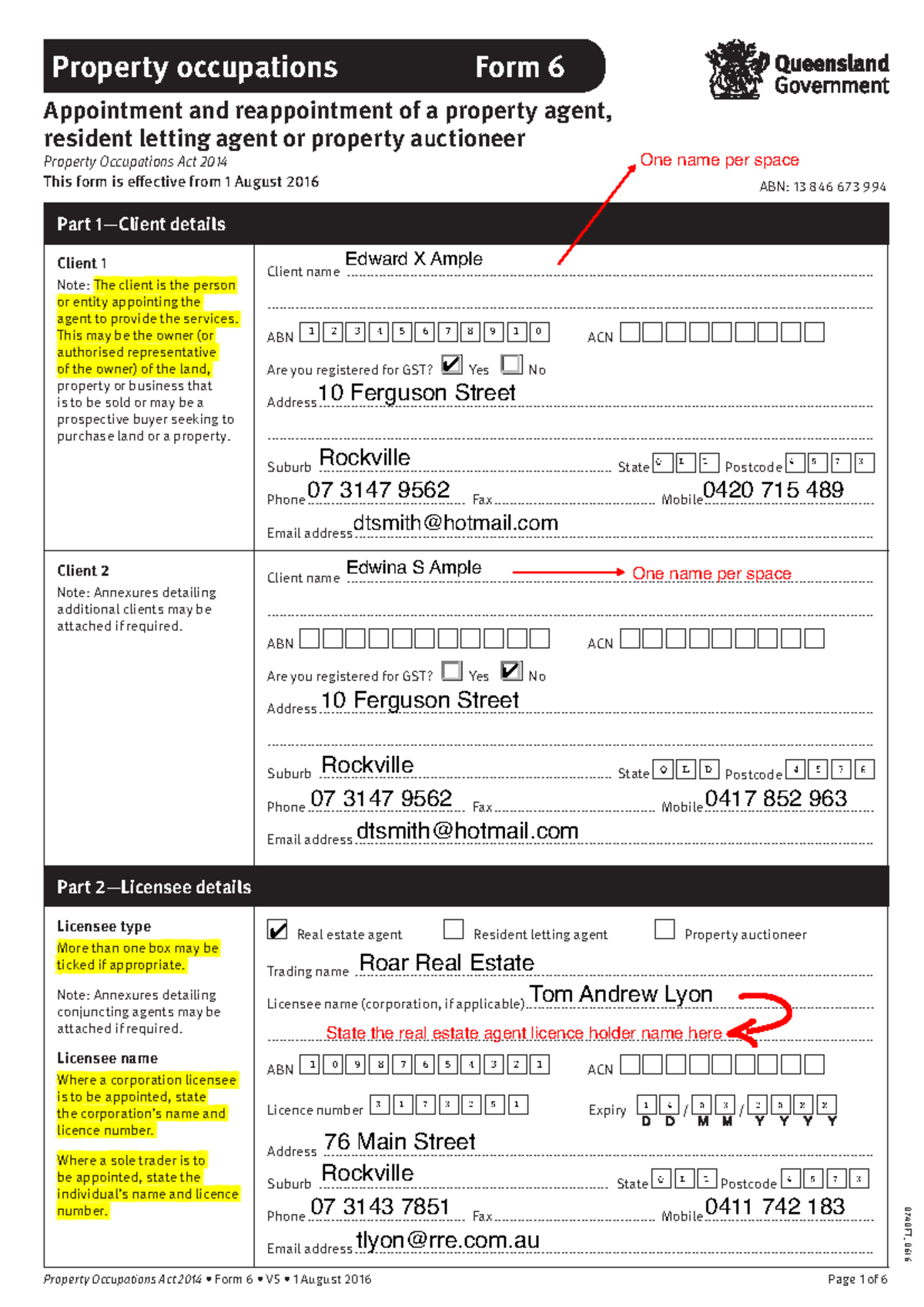 Cluster 3 - Figure 2 - Form 6 - Completed annoated example (L ...