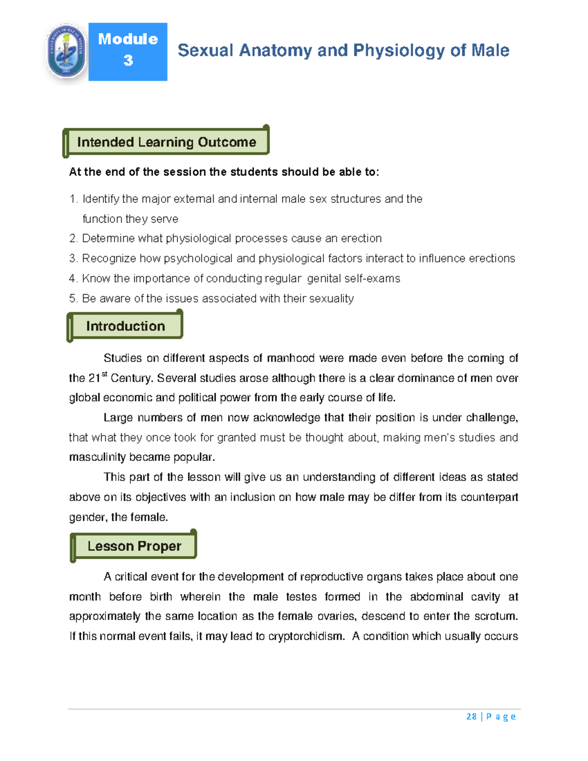 Final GAS Module 3: Understanding Male Sexual Anatomy & Physiology ...