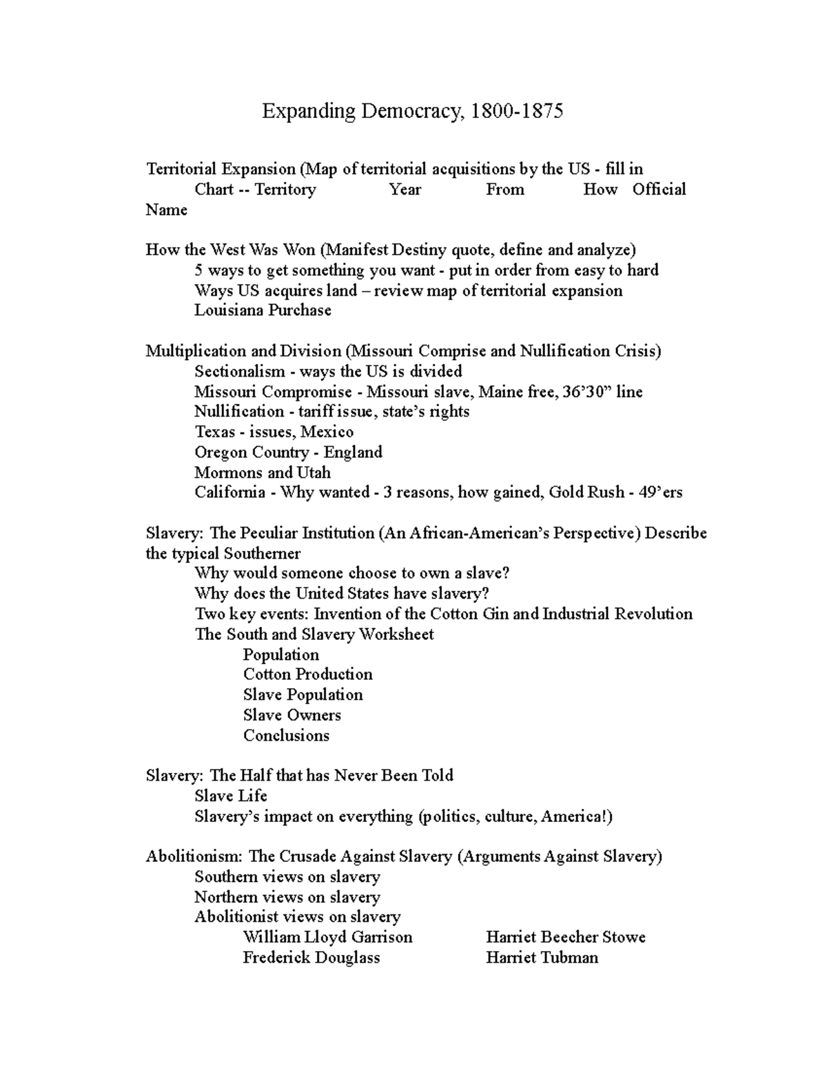 Expanding Democracy - Short lecture notes from our daily notes for an ...