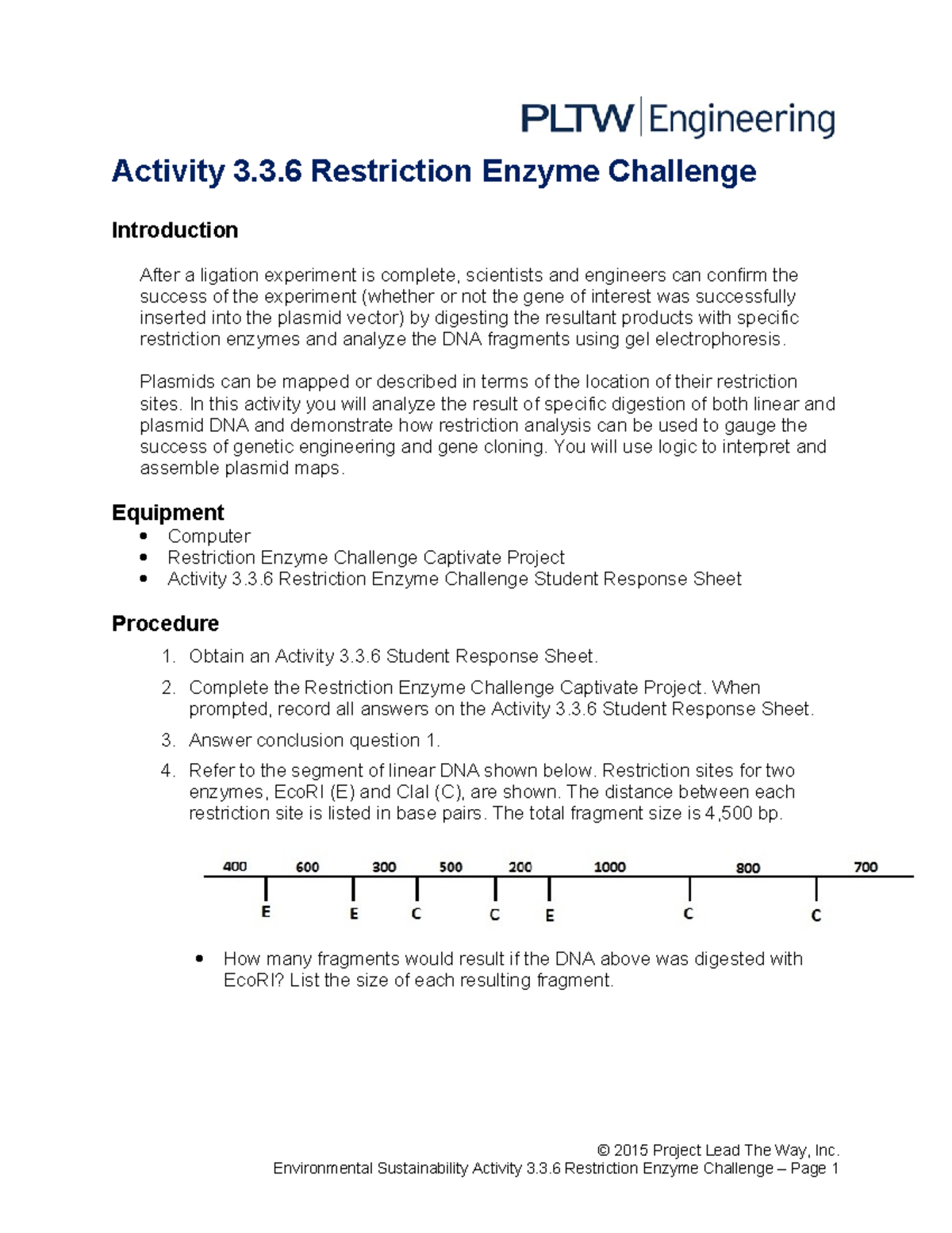 3.3.6.A Restriction Enzyme Challenge: Analyzing DNA Digestion Results ...