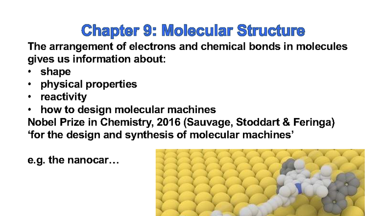 Chapter 9 Molecular Structure Notes - CHM1311D 2025 - Studocu
