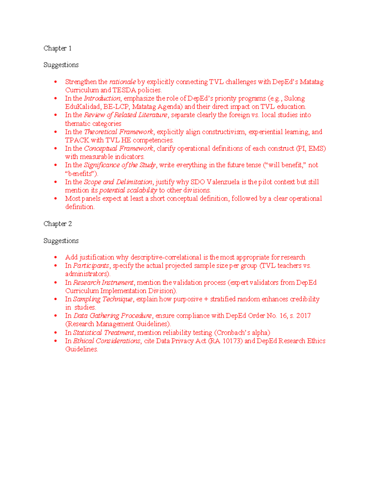 Chapter 1 & 2 Suggestions for TVL Education Research (TESDA) - Studocu