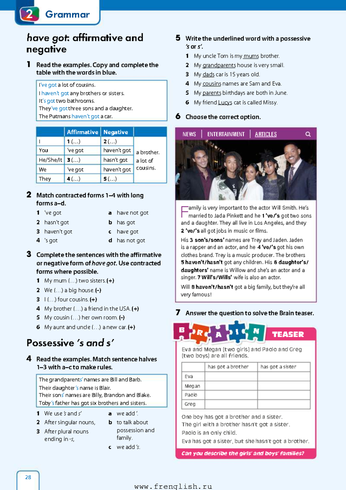 HAS HAVE GOT - Affirmative and Negative Forms in English - Studocu