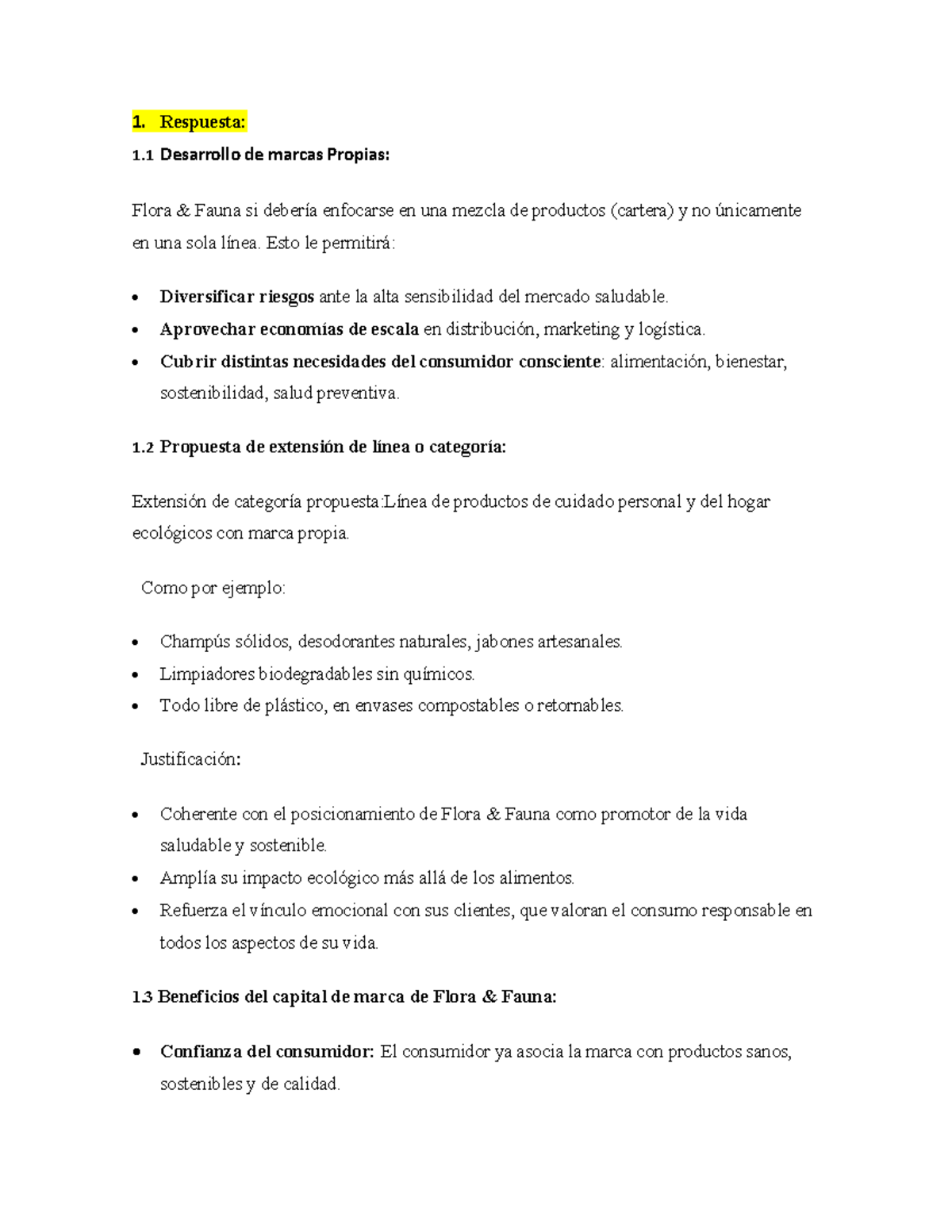 Estrategia de Crecimiento y Extensión de Marca para Flora Fauna (EB1) - Studocu