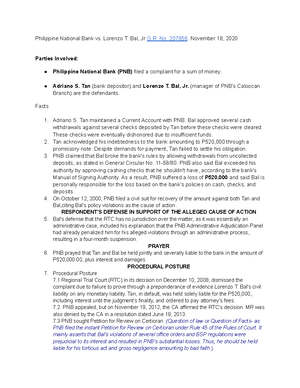 Assignment cases Saturday April 5 - 1. Answer (Negative defenses ...