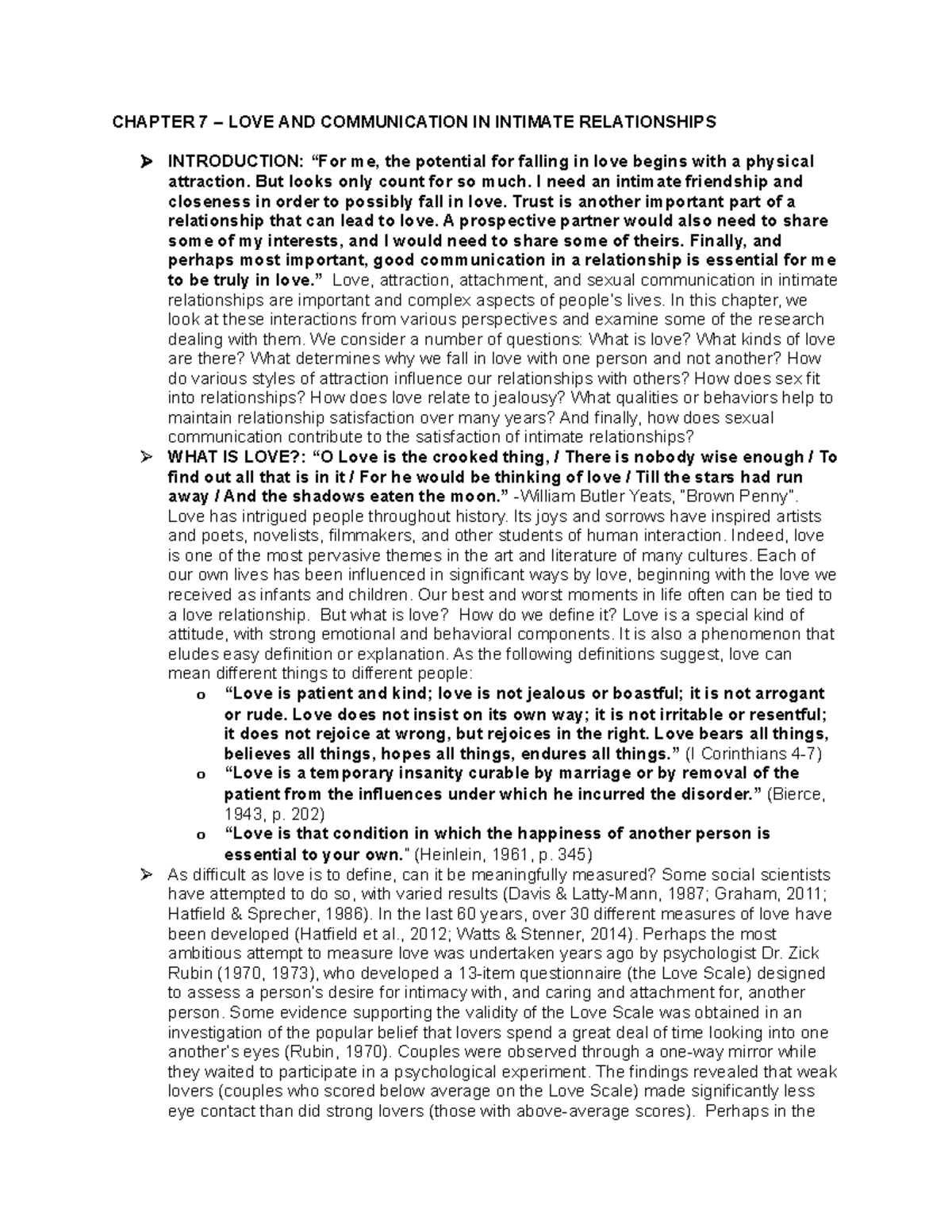 Chapter 7 HS Notes: Understanding Love & Communication in Relationships ...