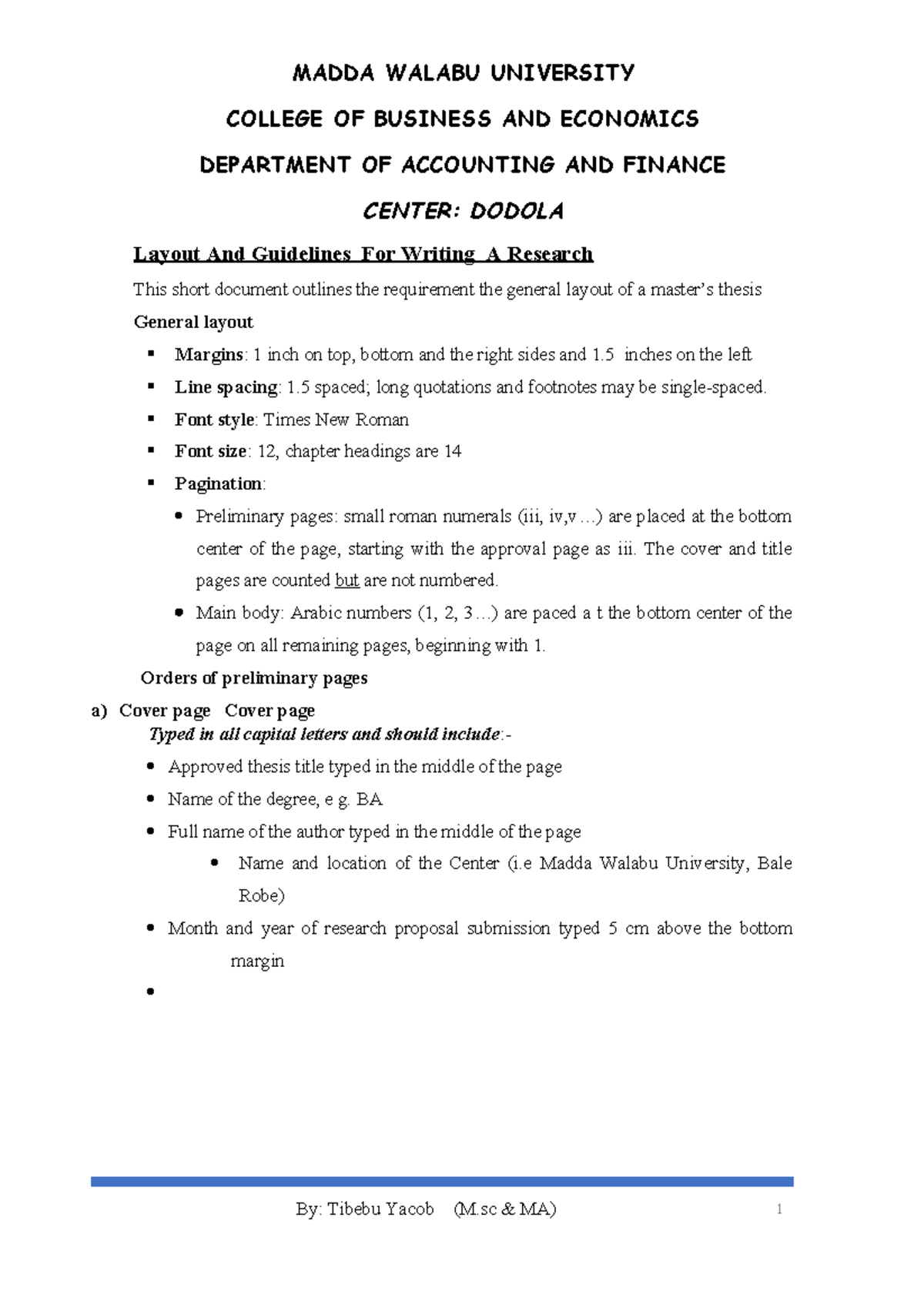 Layout and Guidelines for Writing a Research Proposal in Accounting and ...