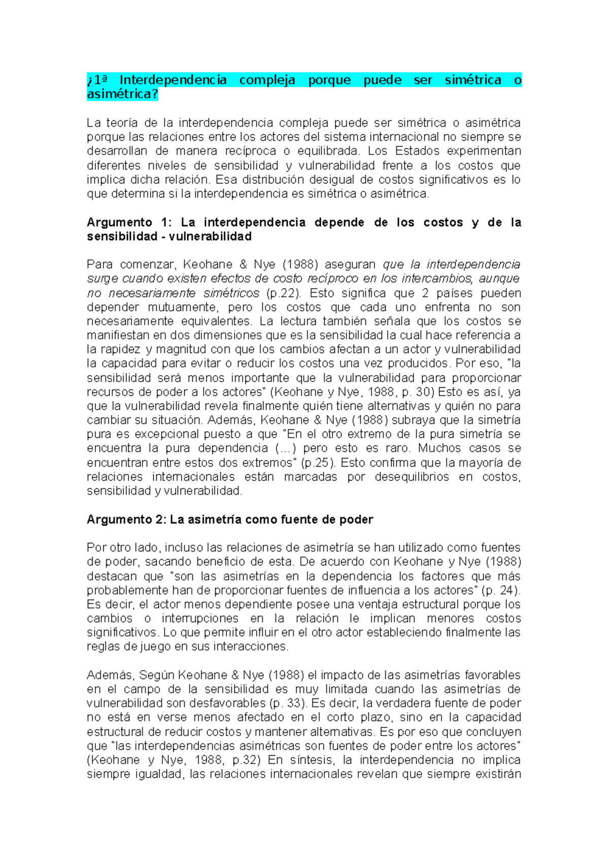 Interdependencia Compleja: Simetría y Asimetría en Relaciones ...