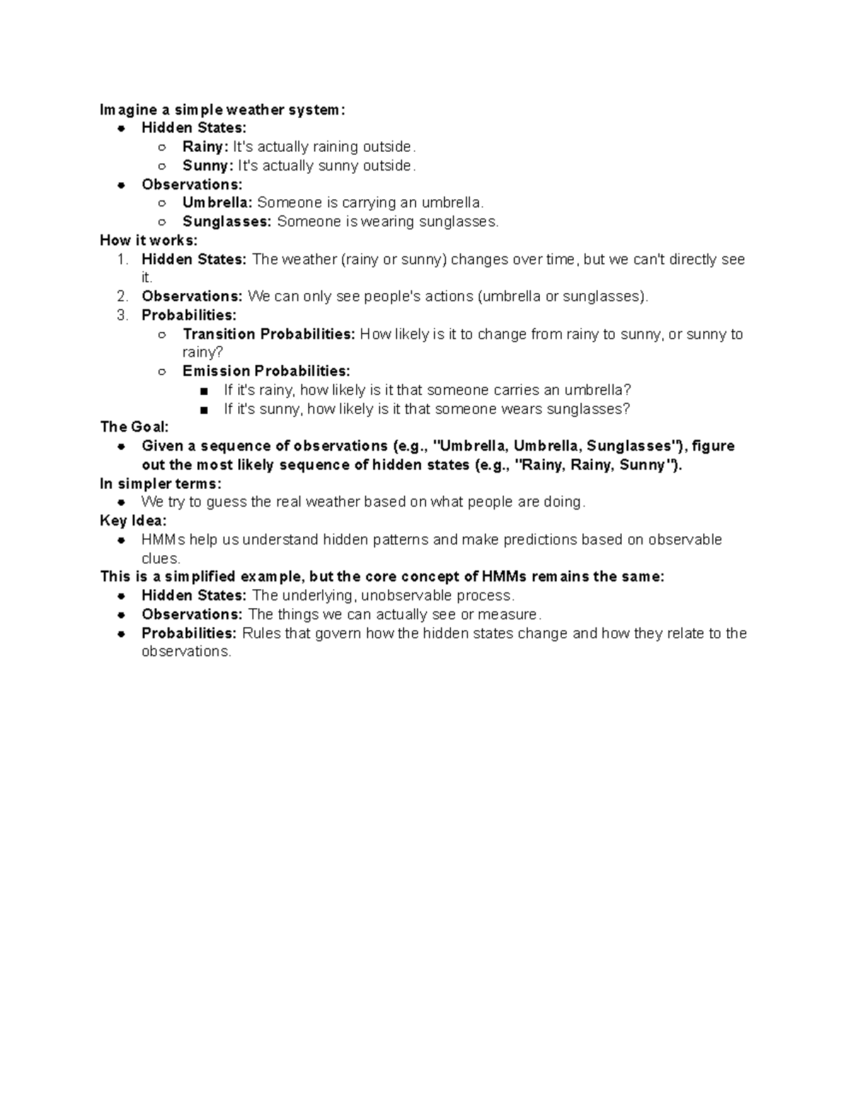 HMM Example: Weather System Analysis and Probabilities - Studocu