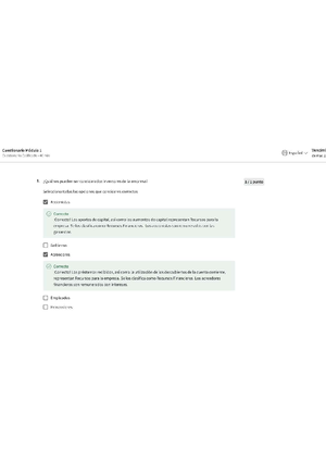 U1 examen final - 1. Pregunta 1 La administración de proyectos es: 1 / 1 punto A. La aplicación ...