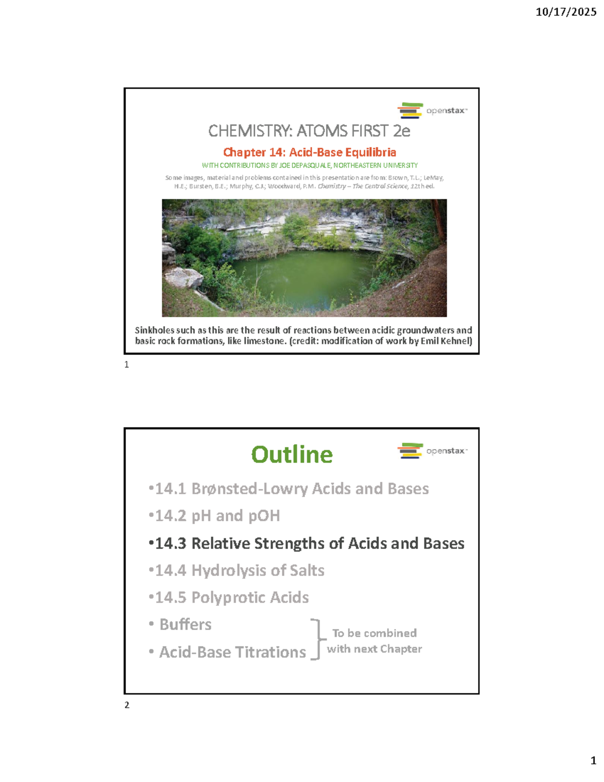 Chemistry Lecture Notes on Acid-Base Equilibria (CHEM 101) - Studocu