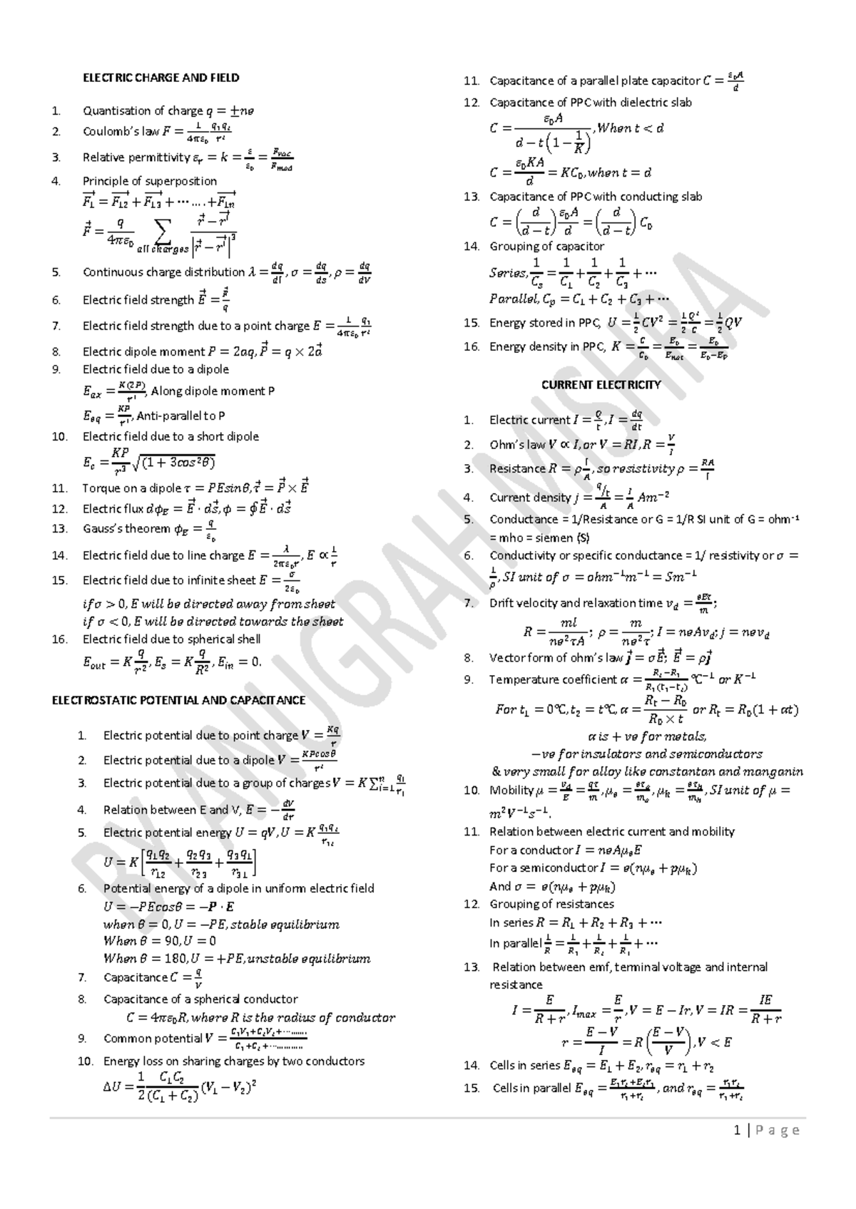 Electric Charge And Field Capacitance And Electric Potential Phys 12