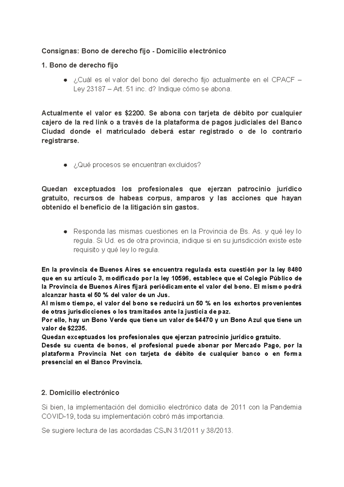 PPA 1 - Bono de Derecho Fijo y Domicilio Electrónico - Studocu