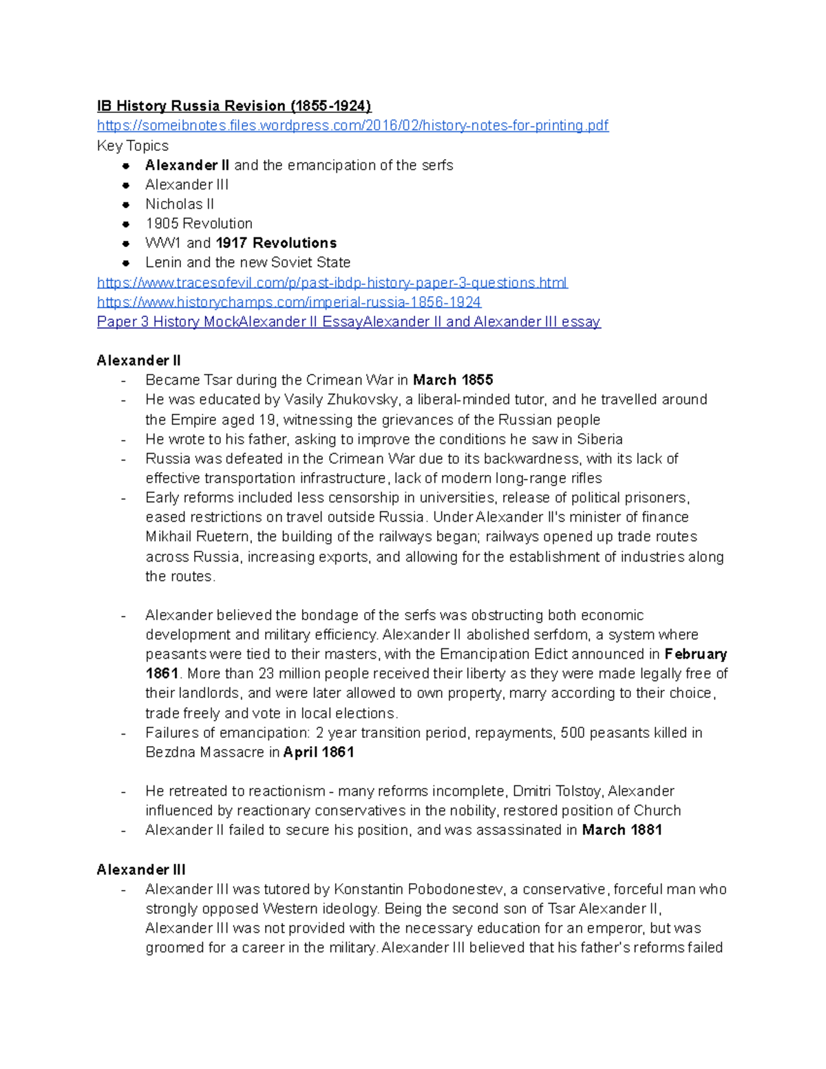 IB History Russia Revision - files.wordpress/2016/02/history-notes-for ...