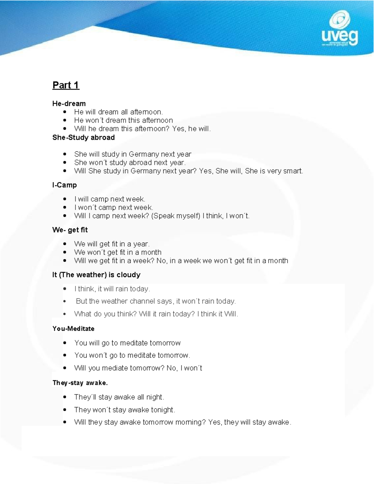 Future Events - trabajo de entrega uveg eventos futuros del ingles ...