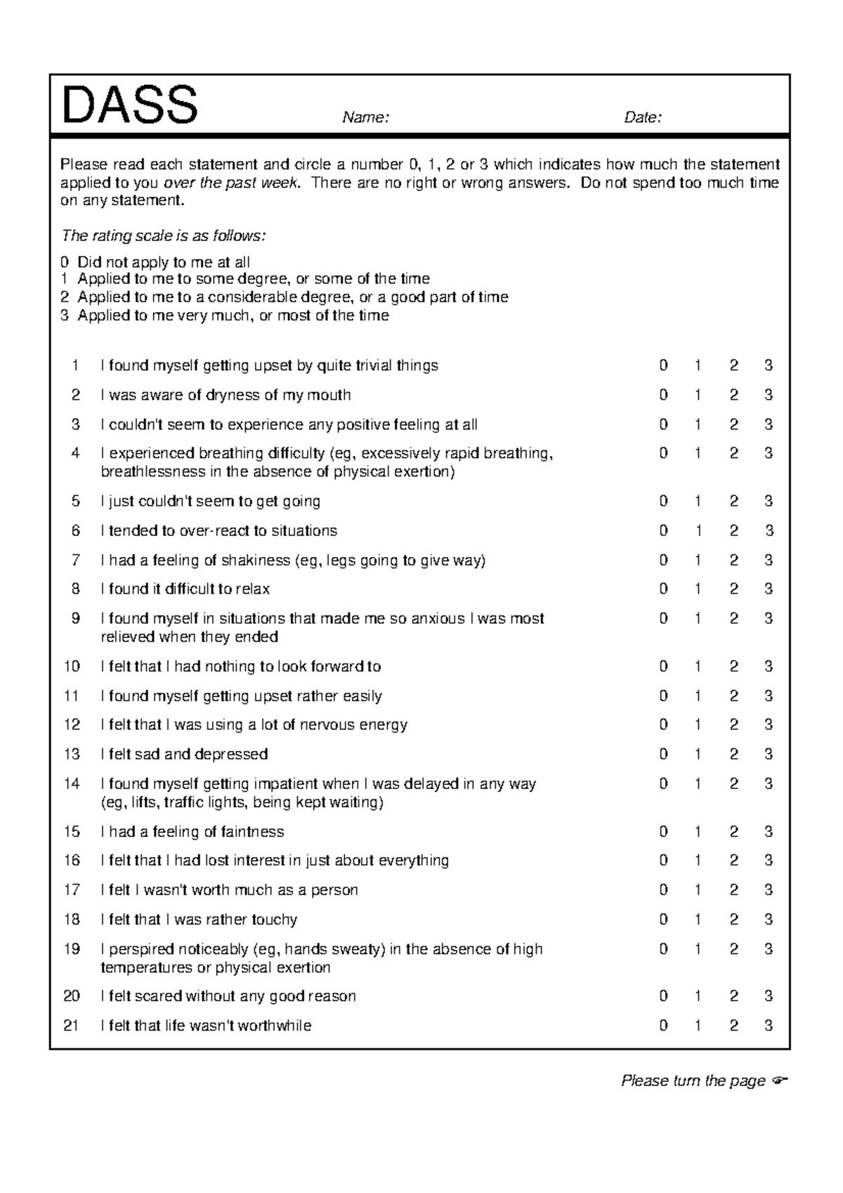 DASS 42 Scales - Psychometric Evaluation and Scoring Guide - Studocu