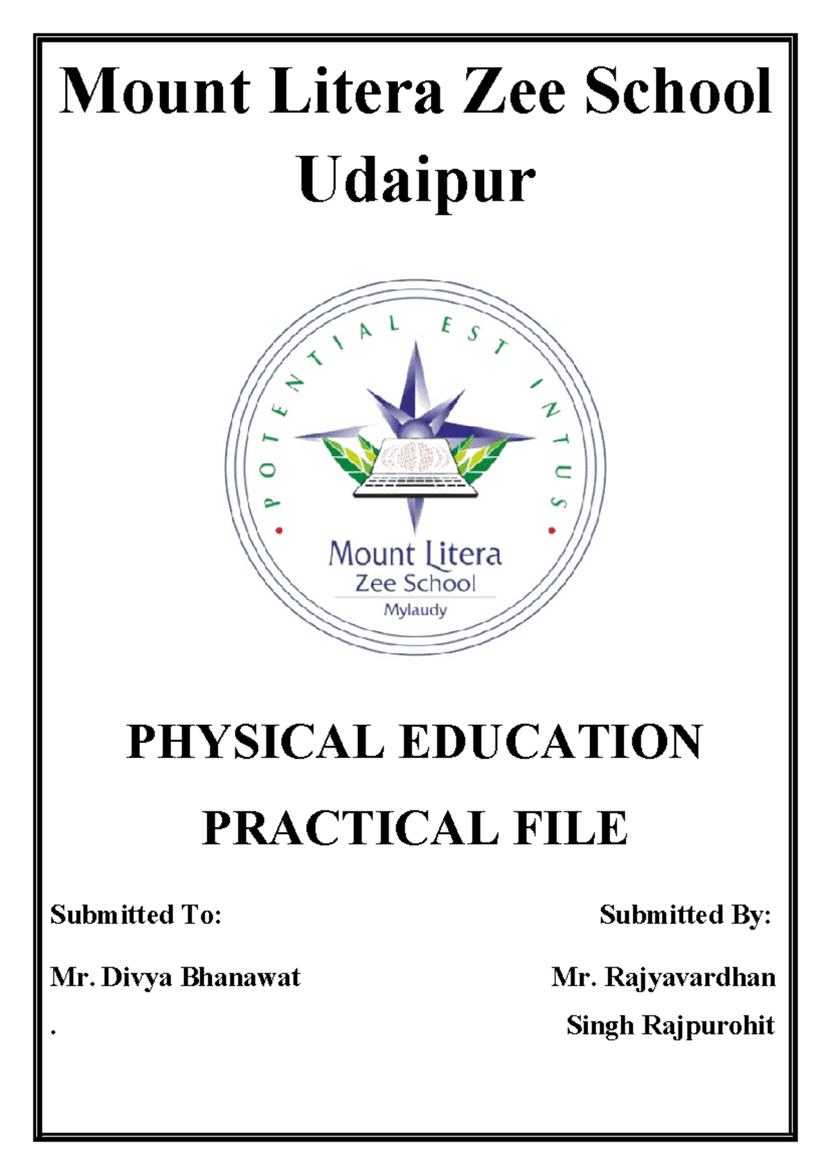 PHYSICAL EDUCATION PRACTICAL FILE - Class XII Submission - Studocu