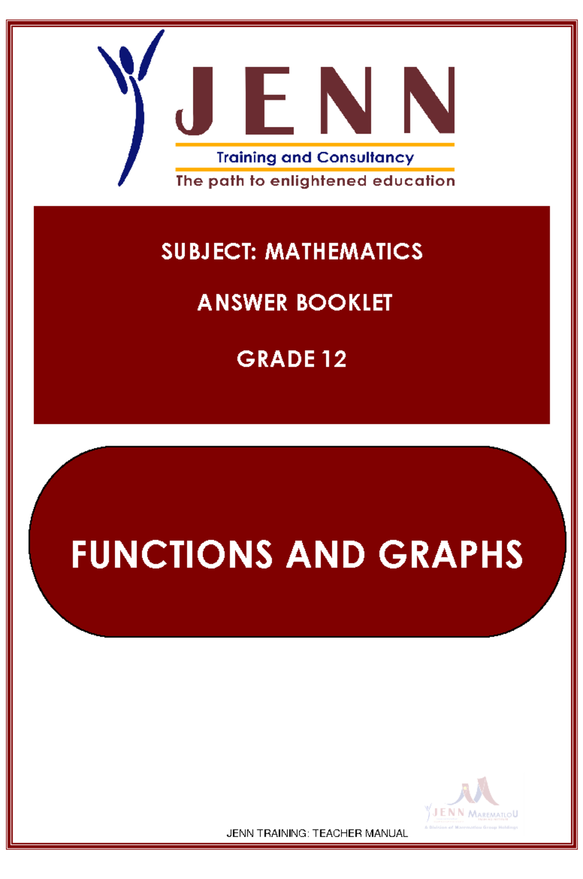 Grade 12 Mathematics Functions Solutions Manual 2023 - Studocu