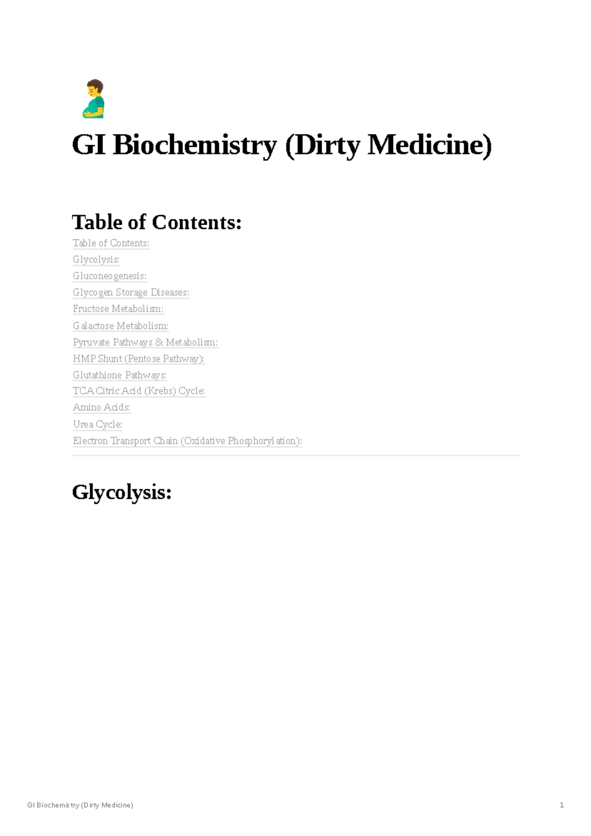 GI Biochemistry (Dirty Medicine) Comprehensive Study Guide - Studocu