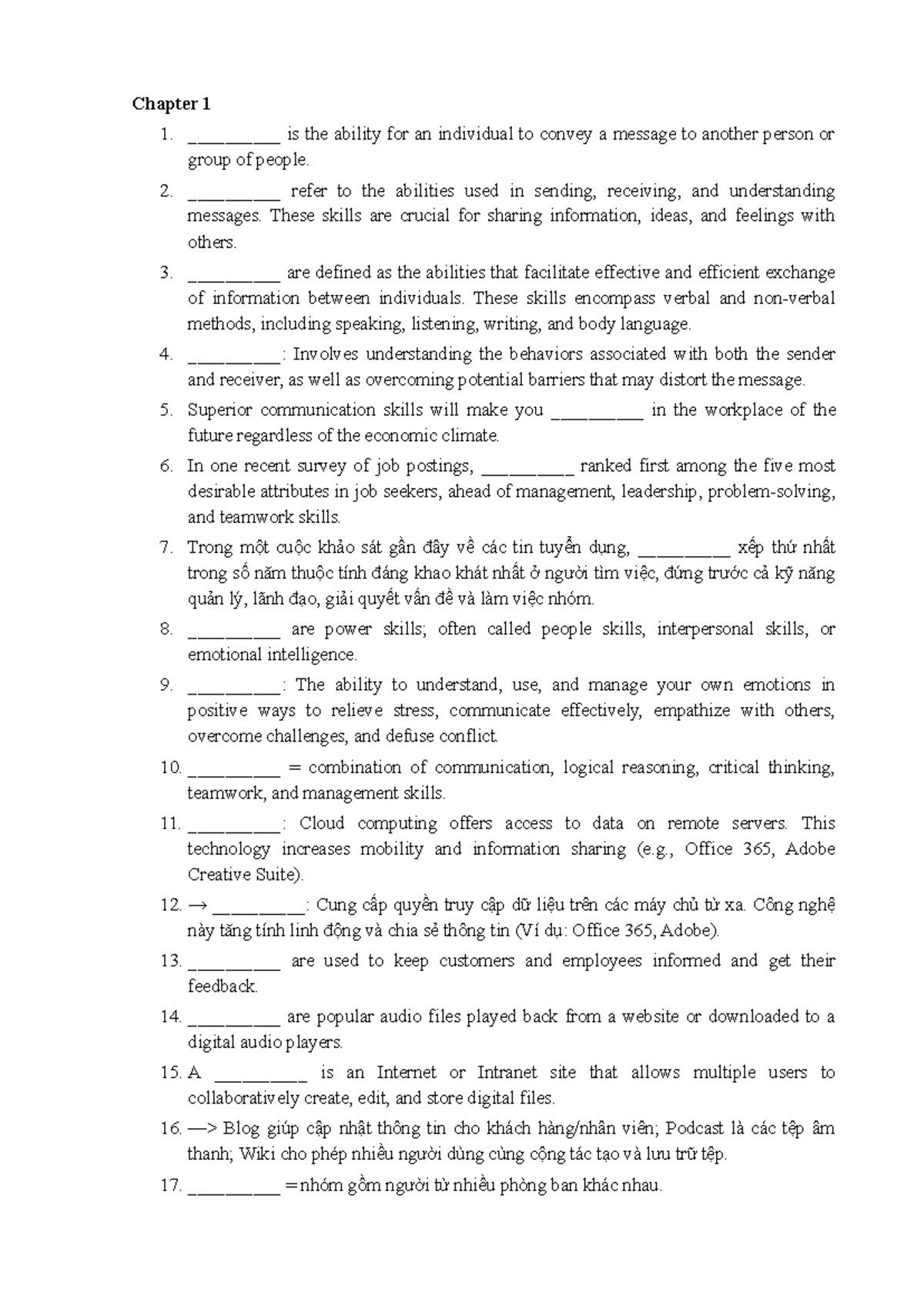 Chapter 1: Communication Skills and Cultural Contexts - Studocu
