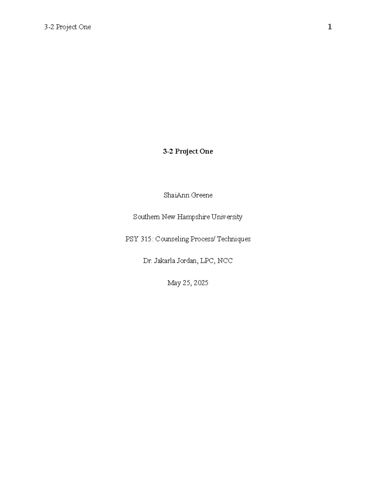 PSY 315: Project One - Comparing Therapeutic Approaches and Ethics - Studocu