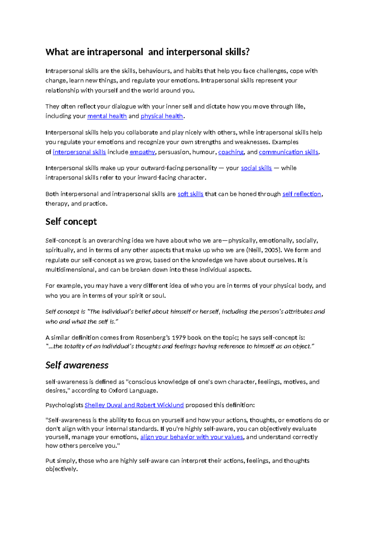 What Is Intrapersonal Knowledge
