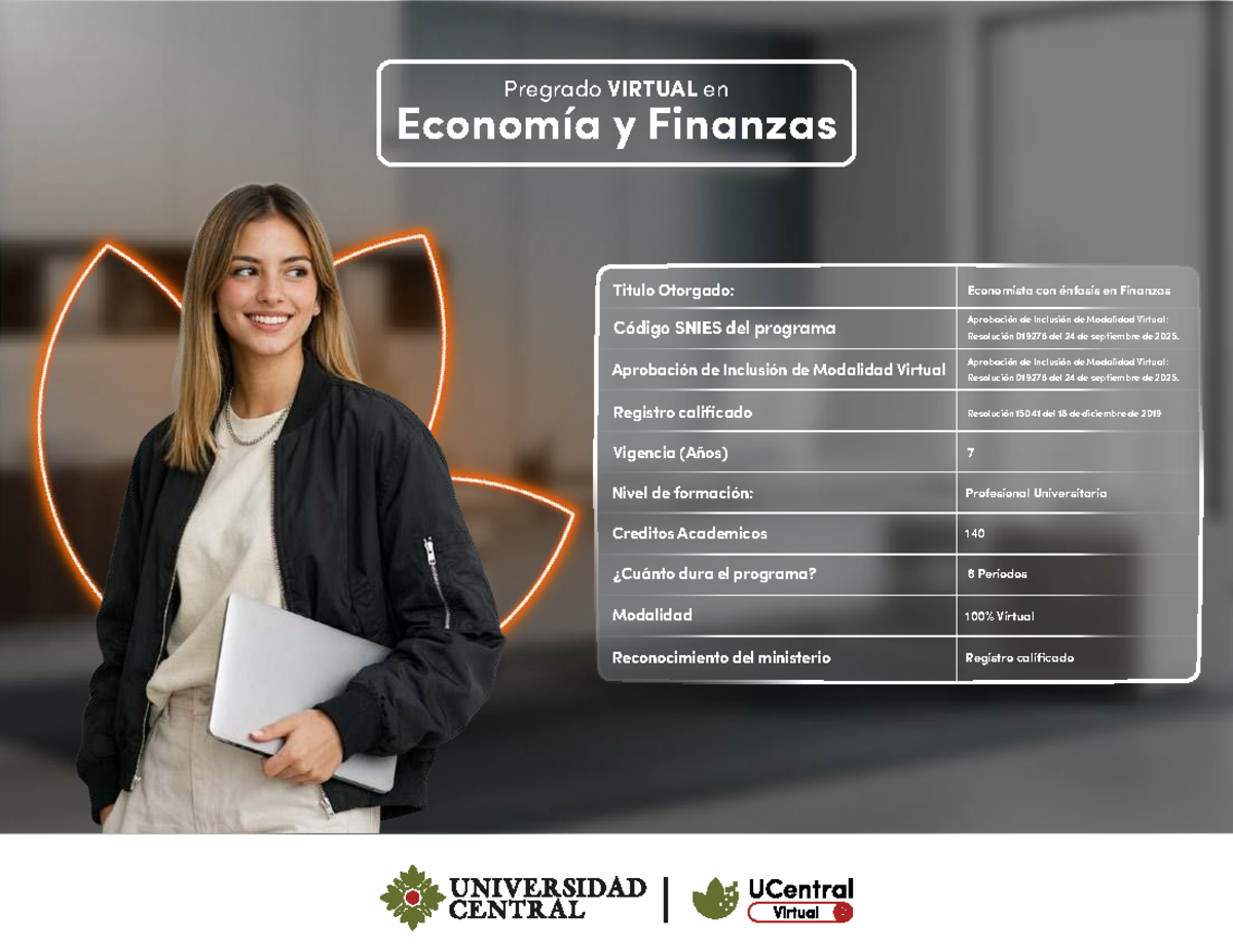 Brochure P - Pregrado Virtual en Economía y Finanzas (SNIES) - Studocu
