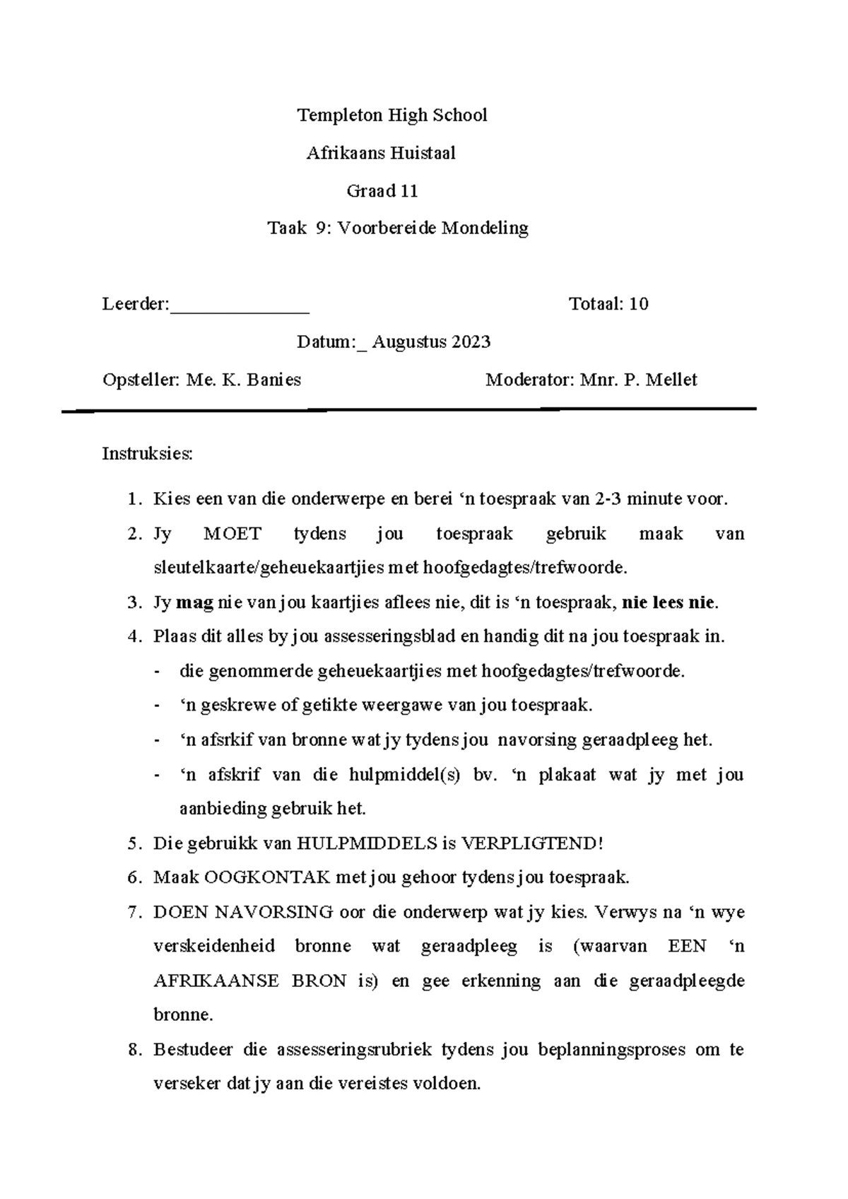 Afri EAT Gr.8 3 - Koerantberig Formaat en Kenmerke LesPlan - Studocu
