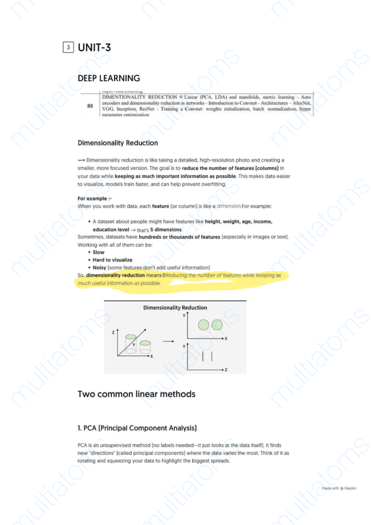 Deep Learning Concepts - UNIT-3 Study Notes - Studocu