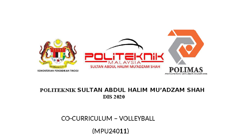 Laporan Mini Projek Bola Tampar Tertutup (MPU24011) Polimas 2021 - Studocu