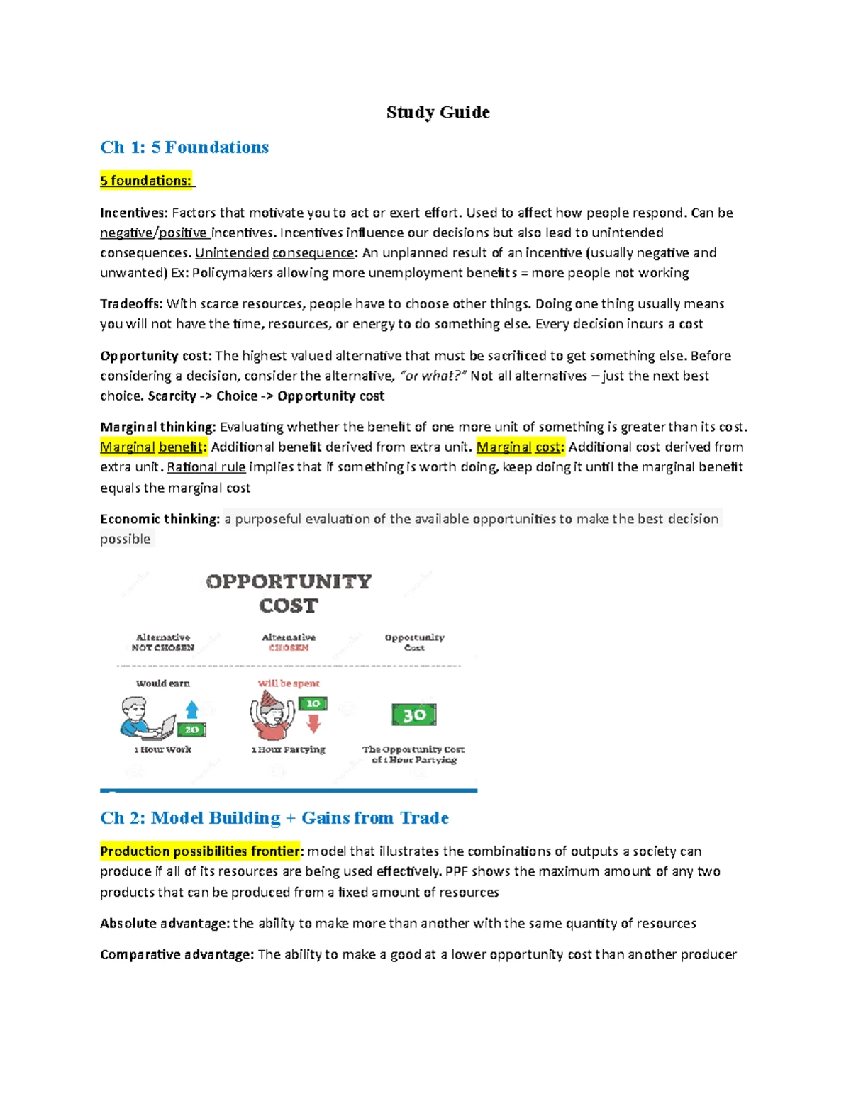 Study Guide 2: GDP Concepts and Economic Growth Policies - Study Guide ...