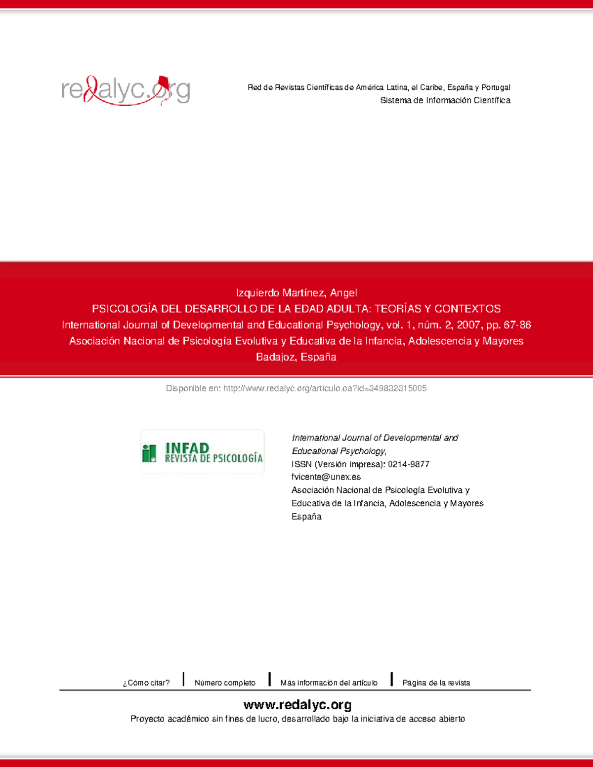 PSICOLOGÍA DEL DESARROLLO DE LA EDAD ADULTA: TEORÍAS Y CONTEXTOS (349832315005) - Studocu