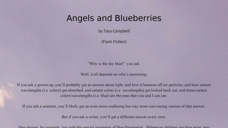 Angels and Blueberries: A Flash Fiction Exploration - Studocu