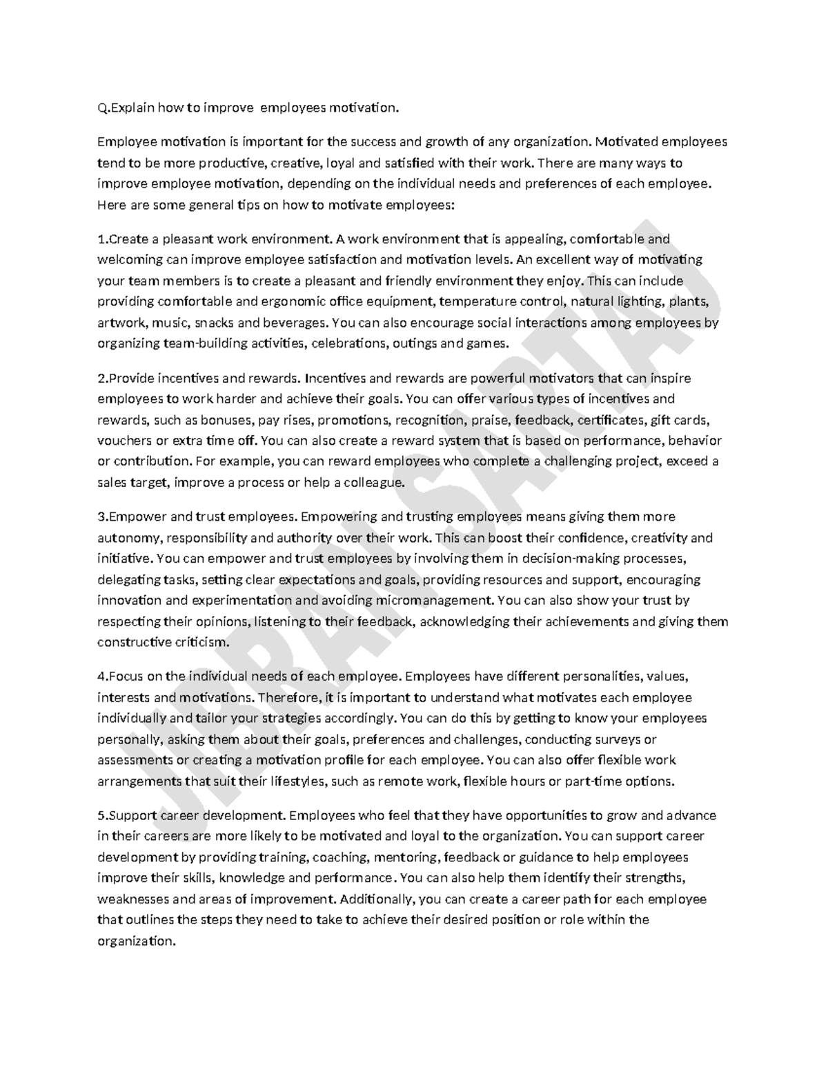 Improving Employee Motivation: Strategies for Success - Studocu